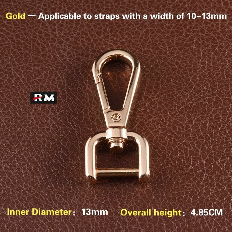 Карабин металлический съёмный, Карабин для сумки, Пряжка для плечевого ремня сумки, пряжка для багажа, золотой, 13mm, 2 шт