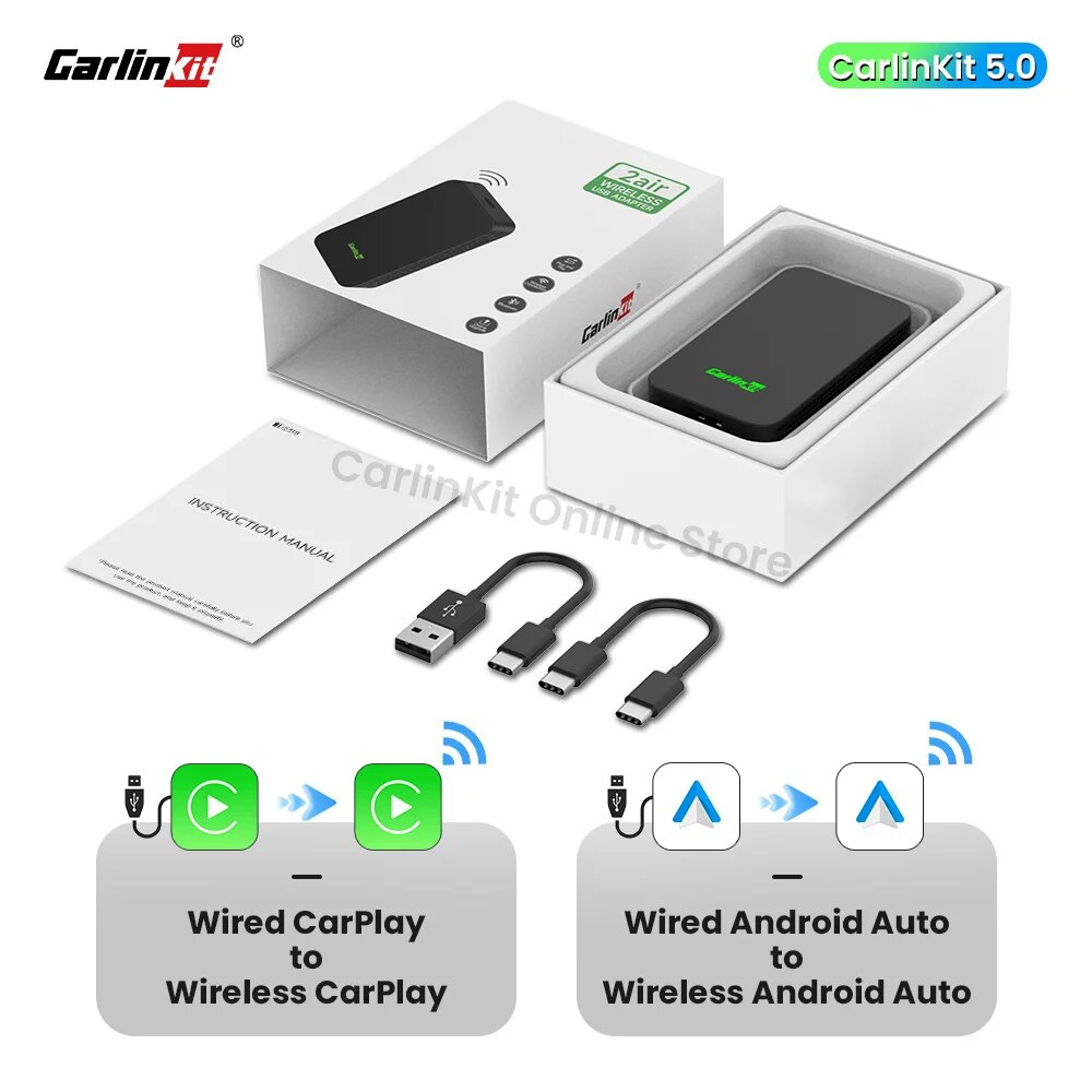 CarlinKit 5.0 беспроводной автомобильный адаптер CarPlay/Android Портативный Ключ для OEM автомобильного радио с проводным CarPlay Android авто CarPlay, CarlinKit 5.0