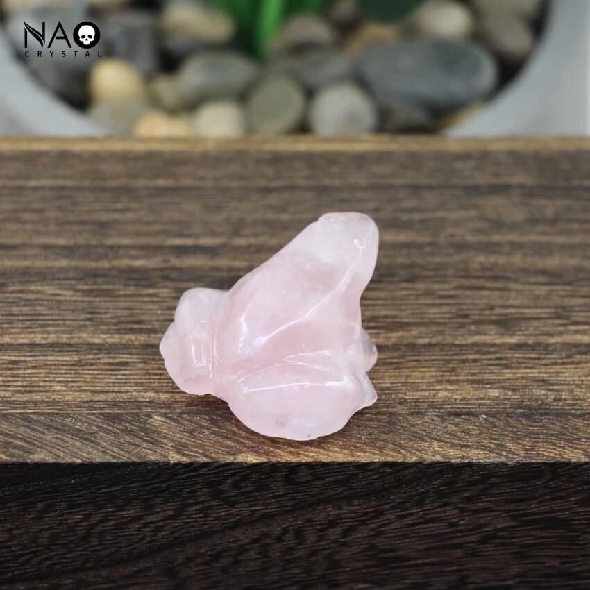 Статуэтка лягушки из розового кварца и опала Розовый, Rose Quartz