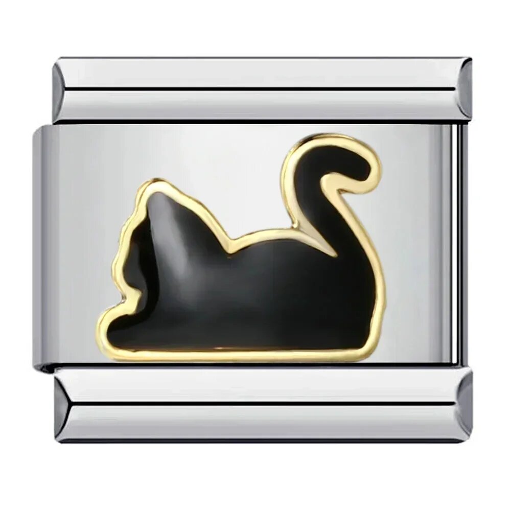 Черный металлический шарм для браслетов 9 мм ICJ144-1