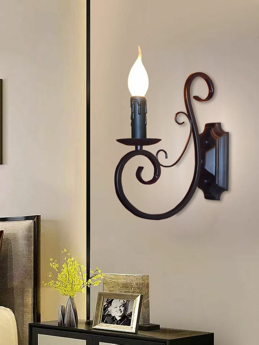 Светильник настенный, бра в спальню настенный, гостиная, коридор, свеча, Бра, E14, 40 Вт