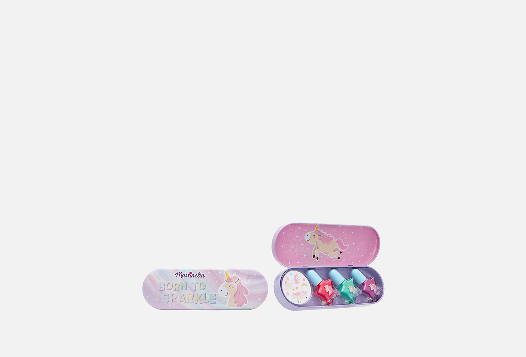 Набор детской декоративной косметики для ногтей MARTINELIA Sweet Dreams Nail Polish + Stickers Little Unicorn 4 мл