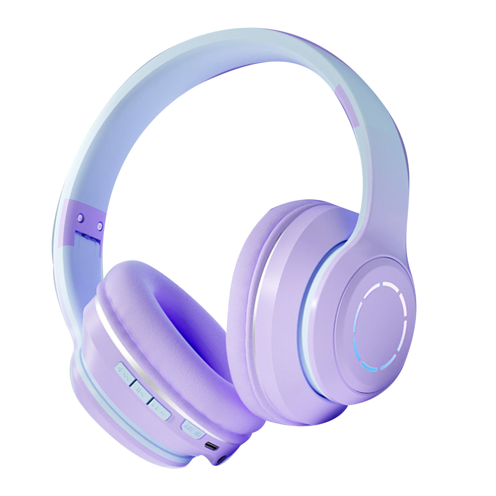 Беспроводная игровая гарнитура с градиентной подсветкой, Bluetooth 5.2, мягкие амбушюры, для ПК и ноутбуков, фиолетовый цвет