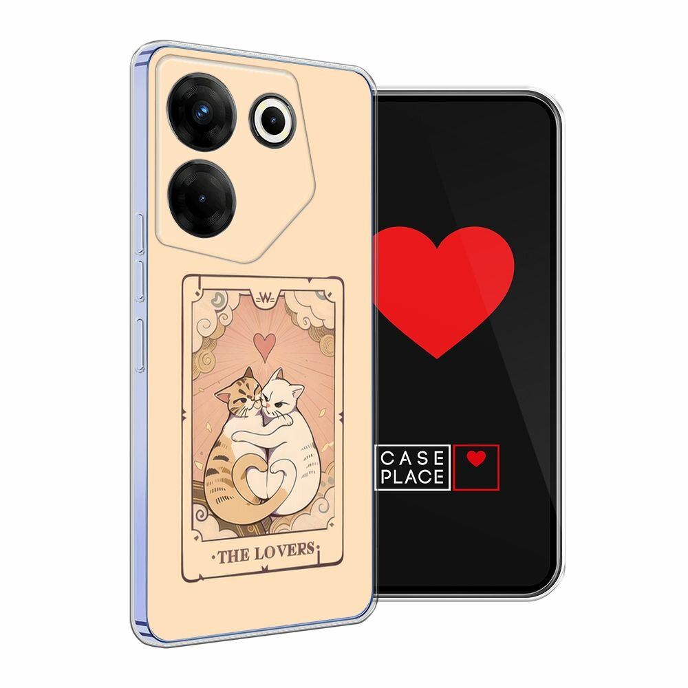 Чехол на Tecno Camon 20 Pro 5G / Текно Камон 20 Про 5G с принтом "The lovers cats 1 - 14 февраля" — фото 1
