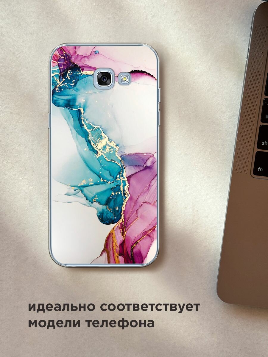 Чехол на Samsung Galaxy A5 2017 / Самсунг Галакси А5 2017 с принтом "Розовые разводы рисунок" — фото 1