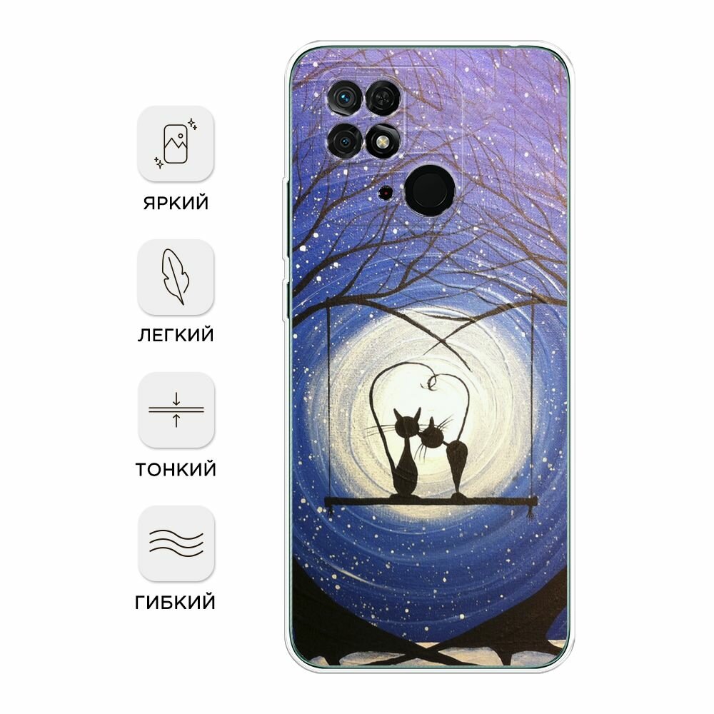 Чехол на Xiaomi Redmi 10C / Сяоми Редми 10C с принтом Влюбленные котики 10 — фото 1