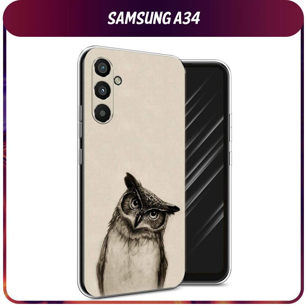 Силиконовый чехол на Samsung Galaxy A34 / Самсунг A34 с принтом "Сова"