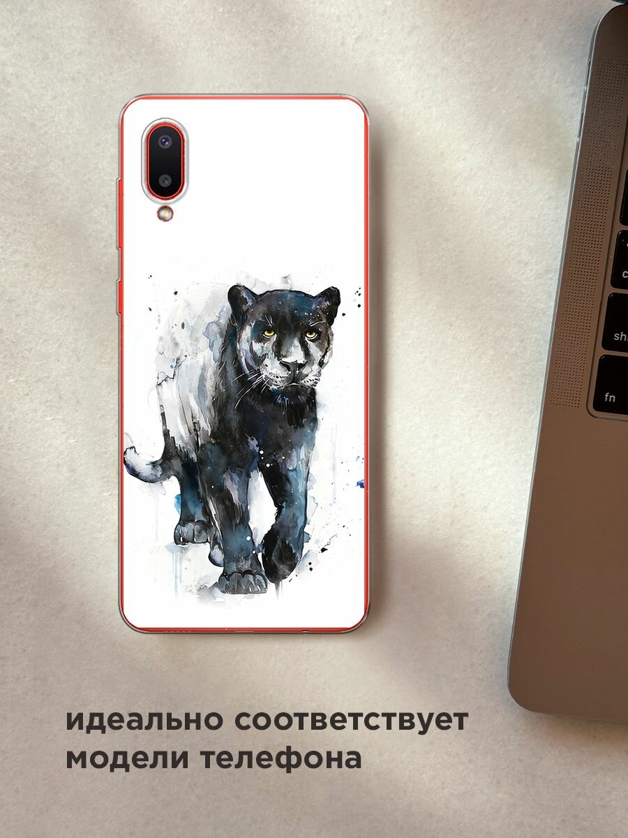 Чехол на Samsung Galaxy A02 / Самсунг Галакси А02 с принтом "Пантера арт 3" — фото 1