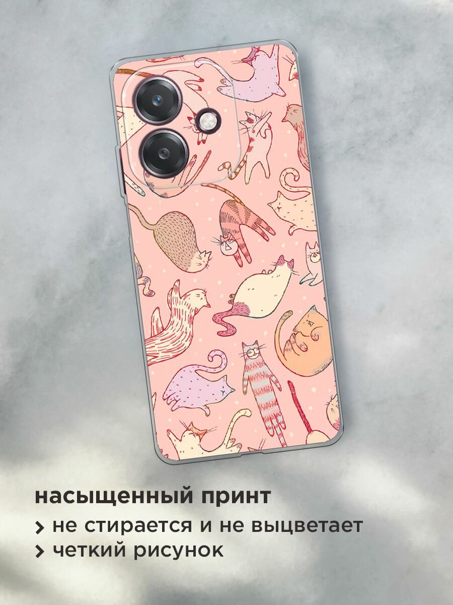 Чехол на Oppo A3/A3x / Оппо А3/A3x с принтом "Розовое счастье" — фото 1