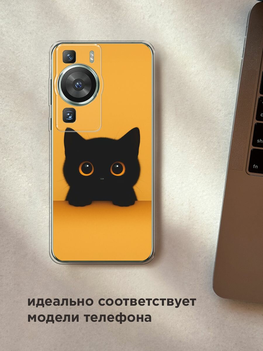Чехол на Huawei P60/P60 Pro / Хуавей P60/P60 Про с принтом "Контрастный котик" — фото 1