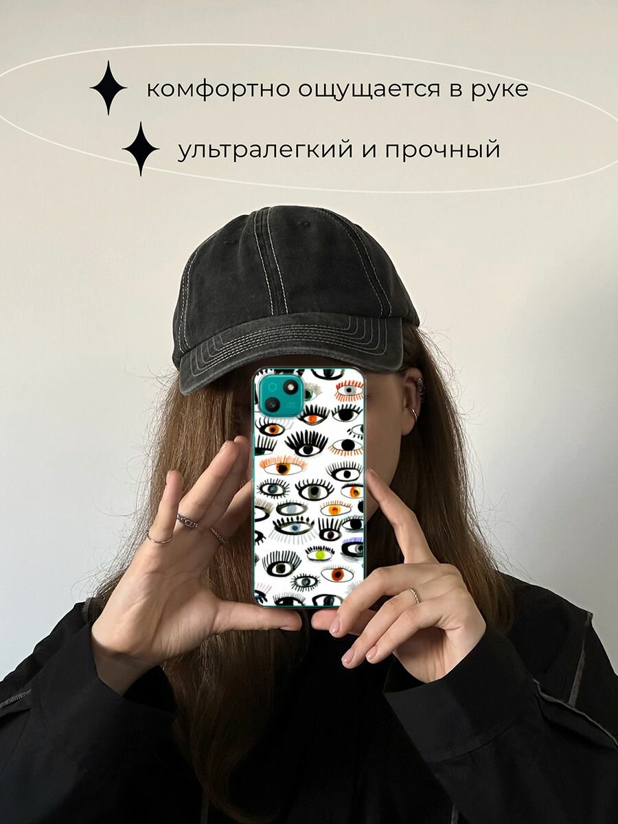 Силиконовый чехол на Wiko T10 / Вико Т10 с принтом "Глаза акварель" — фото 1