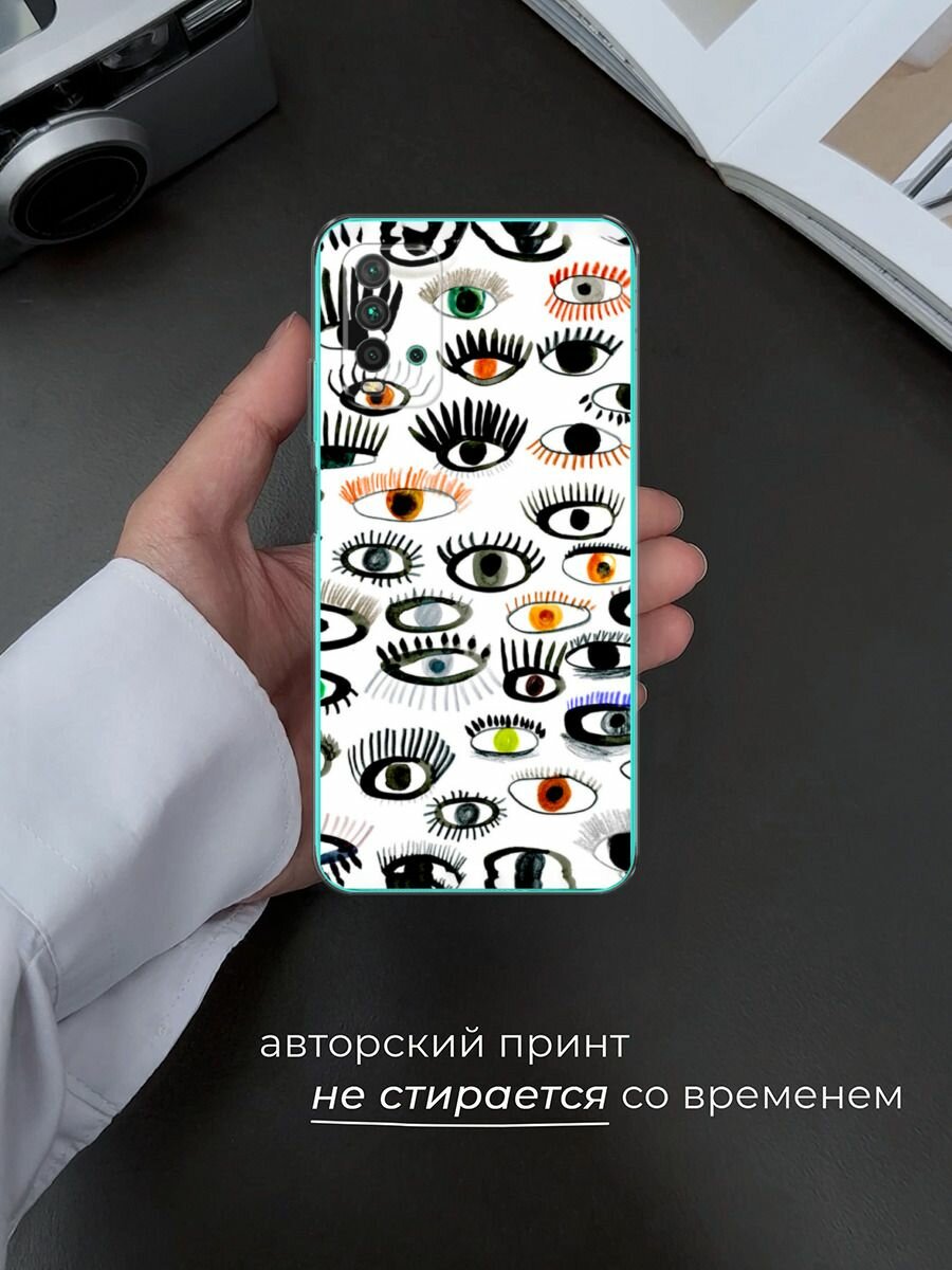 Чехол на Xiaomi Redmi 9T / Сяоми Редми 9Т с принтом "Глаза акварель" — фото 1