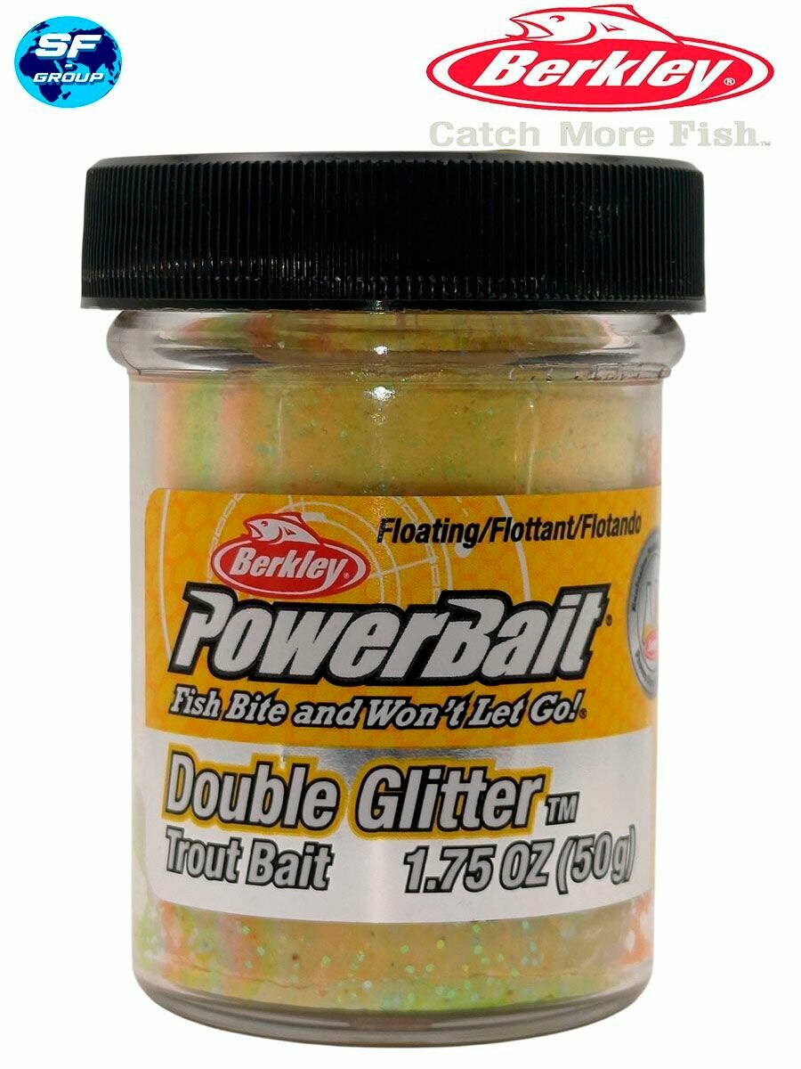 Паста Berkley PowerBait Double Glitter Trout Bait Chart/White/Org 50g