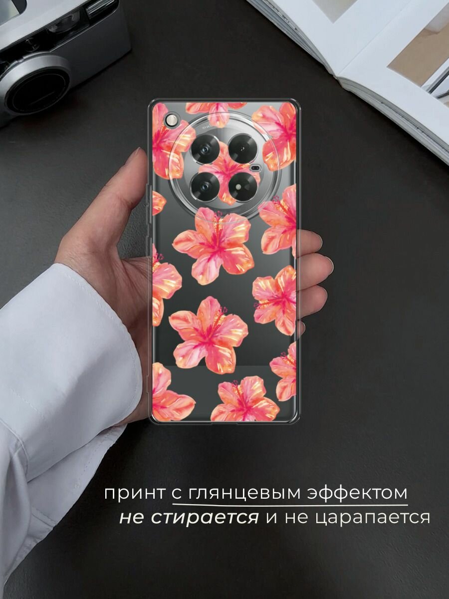 Чехол на Infinix Zero 40 5G / Инфиникс Зеро 40 5G с принтом "Pink flowers" — фото 1