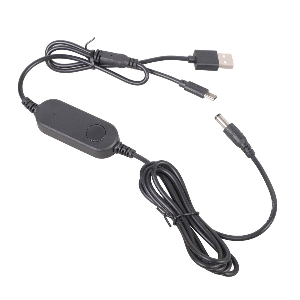 Вход USB + Type C К Кабелю Повышающего Преобразователя 5,5x2,1 мм 12V Для Камеры Маршрутизатора