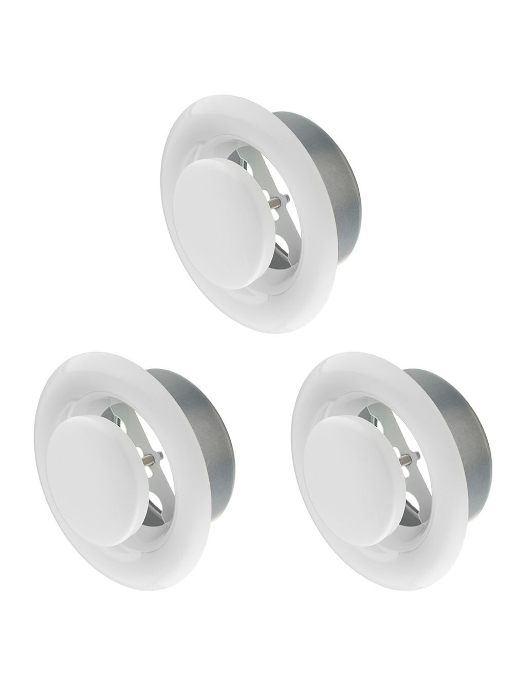 Анемостат вытяжной Pro регулируемый стальной с полимерным покрытием d100 мм белый (3 шт.)