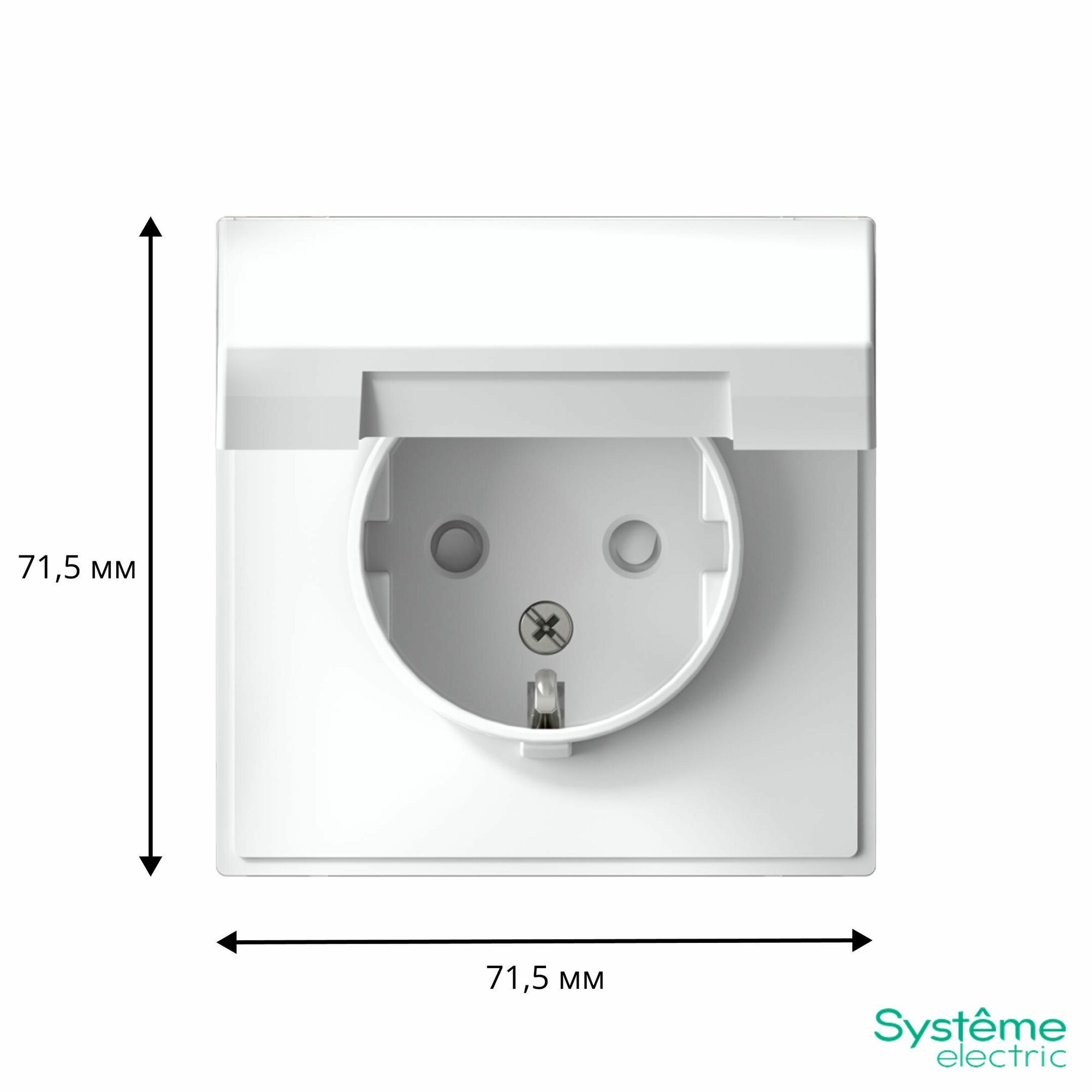 Розетка с заземлением Systeme Electric ARTGALLERY, со шторками, с крышкой, 16А, IP20, механизм, лотос