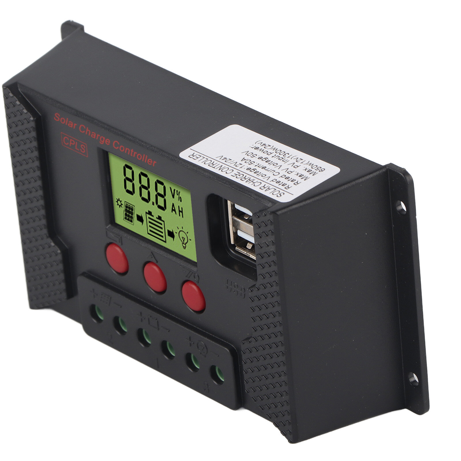 Контроллер заряда солнечной батареи 12 В/24 В, 50 А, ШИМ, интеллектуальный регулятор зарядки аккумулятора, устройство