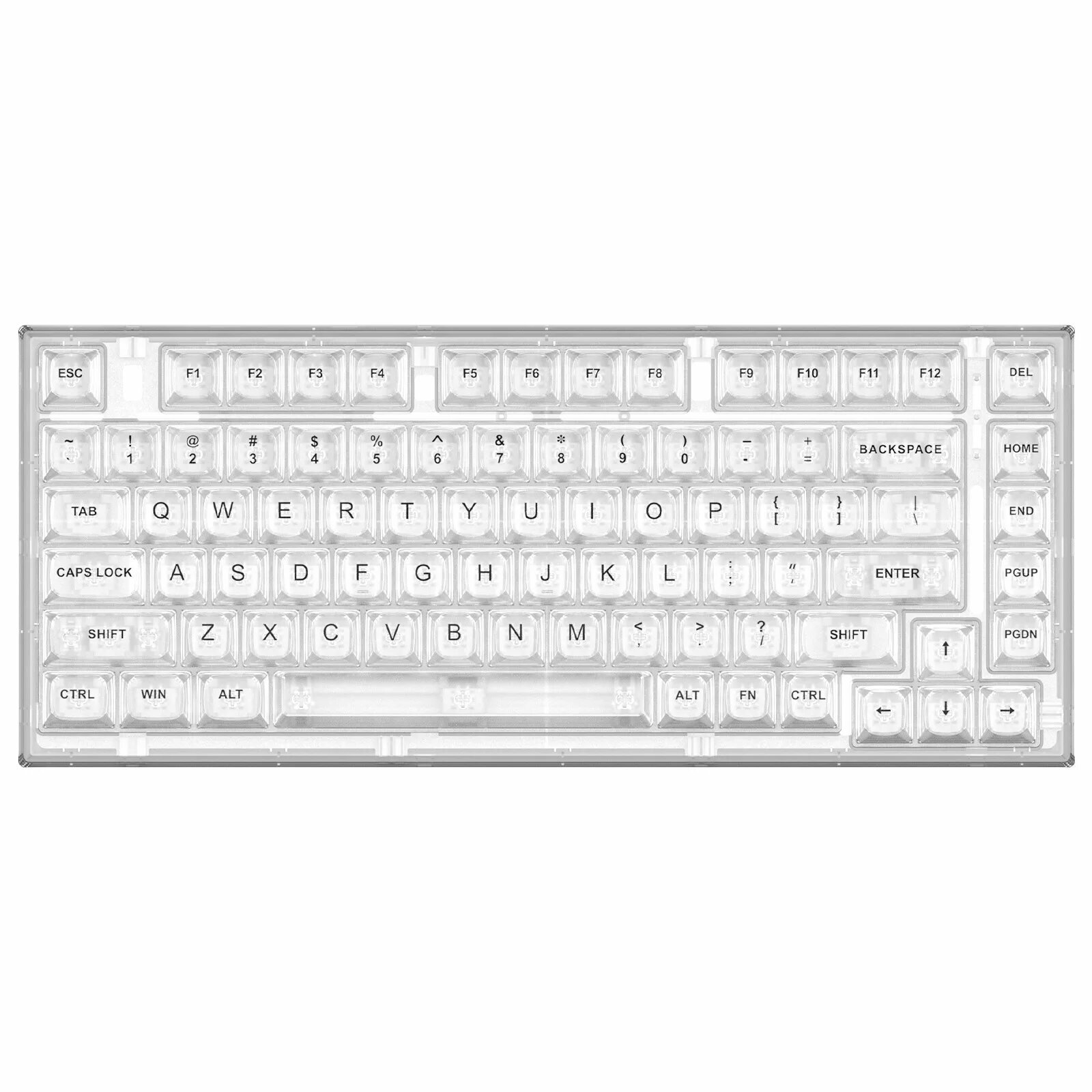 YUNZII X75 белая прозрачная механическая клавиатура 82 клавиши Crystal White