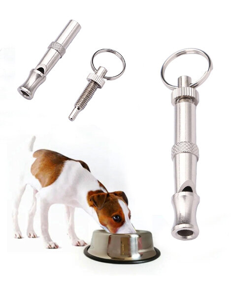 Свисток Ультразвуковой для собак, цвет серебристый, 1 шт,