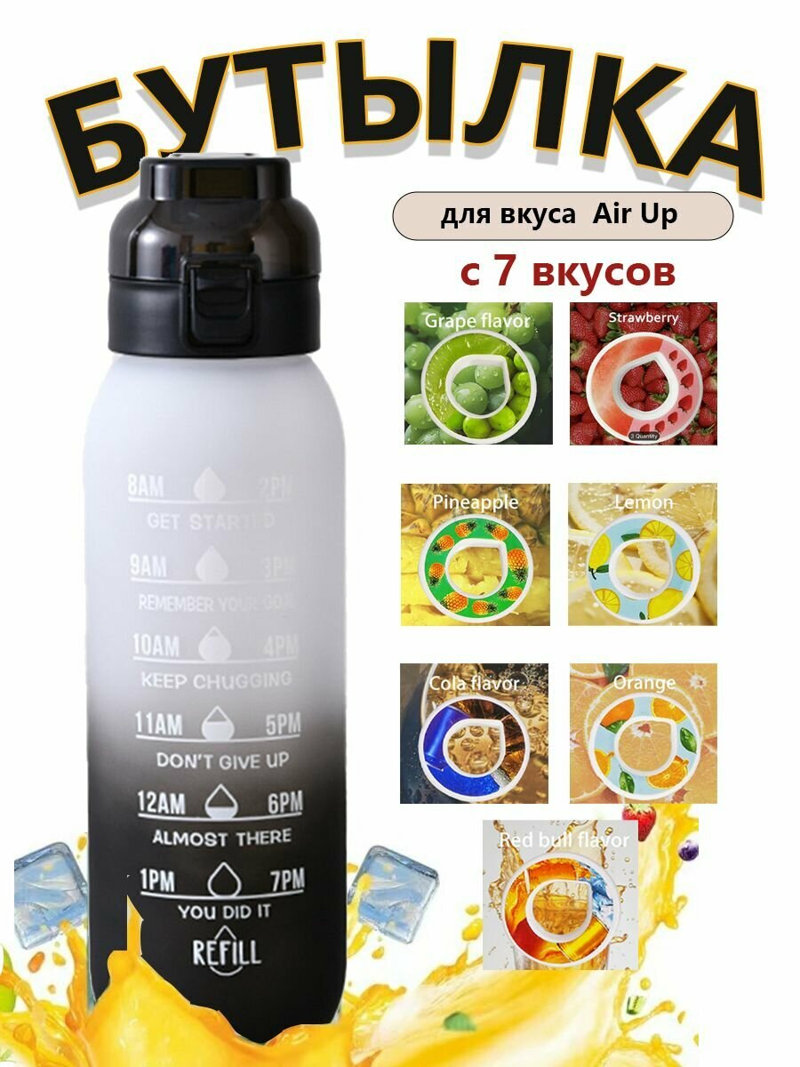 Туристическая бутылка для воды 1000 мл, черный