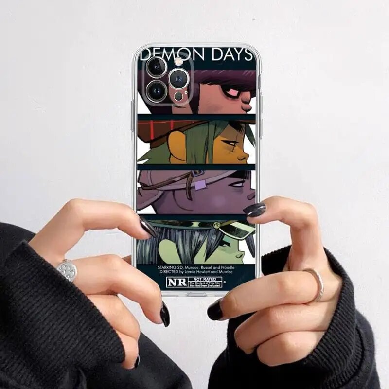Чехол для телефона Gorillaz для iPhone 14, 13, 12, 11 Pro Max XS X XR SE 2020 6 7 8 Plus, мини-прозрачный корпус a4, For iphone 12
