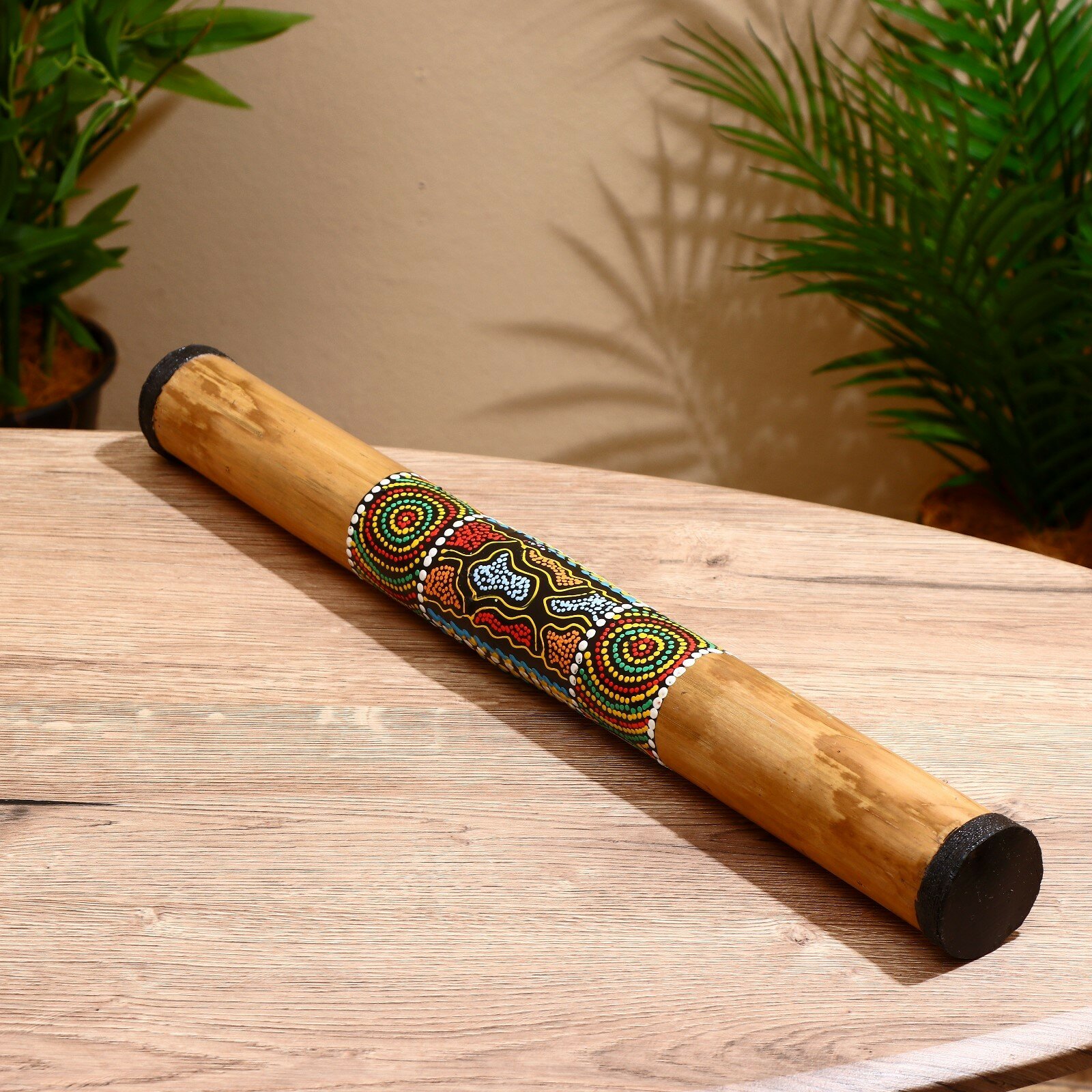 Сувенирный музыкальный инструмент "Посох дождя с голубыми узорами" 50х5х5 см микс