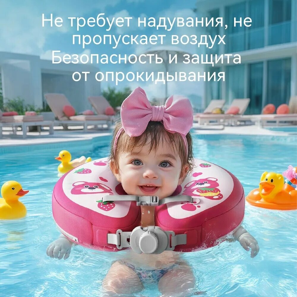Симпатичный мультяшный детский круг для плавания, безопасная защита шеи, помогите малышам счастливо играть в воде