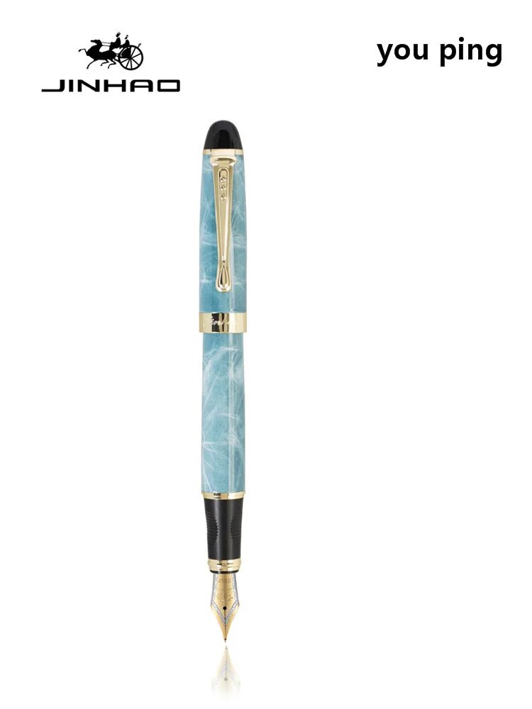 Перьевая ручка Jinhao X450 золотое перо White Blue
