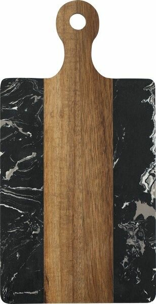Доска разд. прямоуг. с ручкой вставка черный мрамор 35х18х1,2см Linea ACACIA. Regent