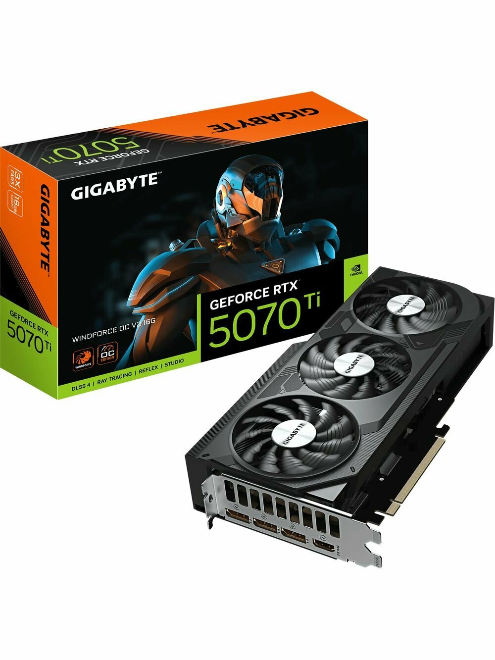 Видеокарта GIGABYTE GeForce RTX 5070 Ti WindForce OC V2 16Gb (GV-N507TWF3OCV2-16GD)