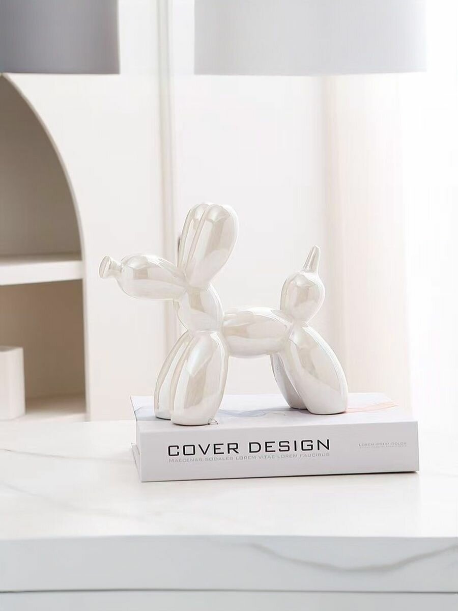 Статуя собаки из смолы собака из воздушного шара современная декоративная для гостиной и офиса 18cm 20cm