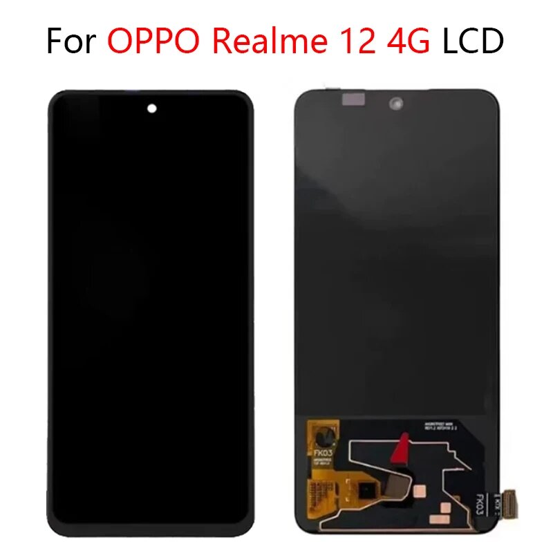 Высококачественный дисплей AMOLED для Realme 12 4G RMX3871, ЖК-дисплей, дигитайзер сенсорного экрана в сборе для Realme 12 4G, ЖК-дисплей balck With Frame