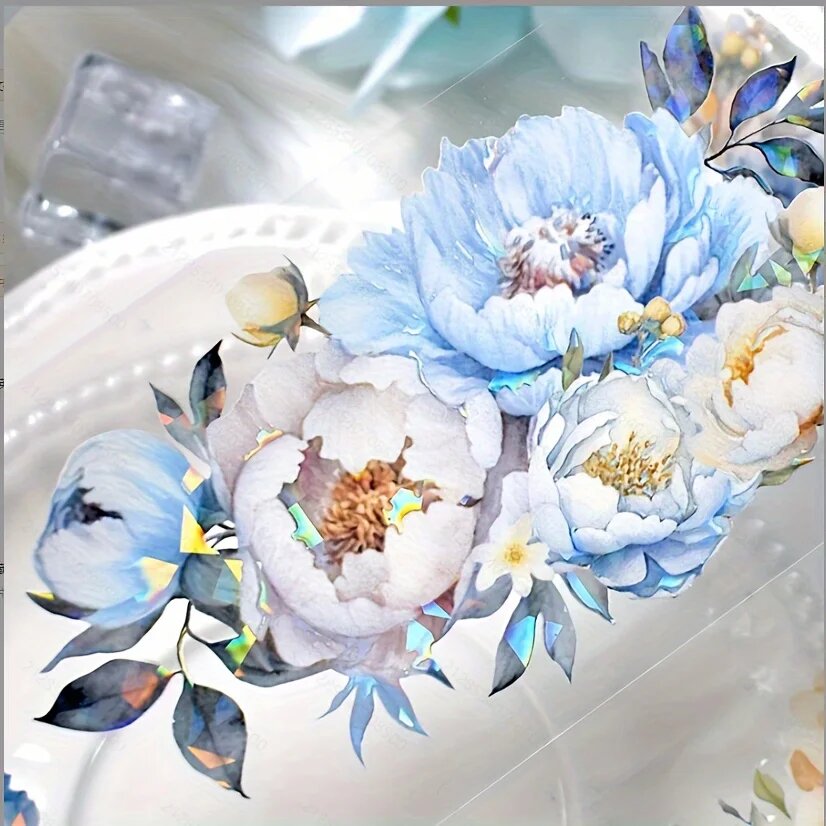 Декоративная лента для скрапбукинга Blue Flower 2м