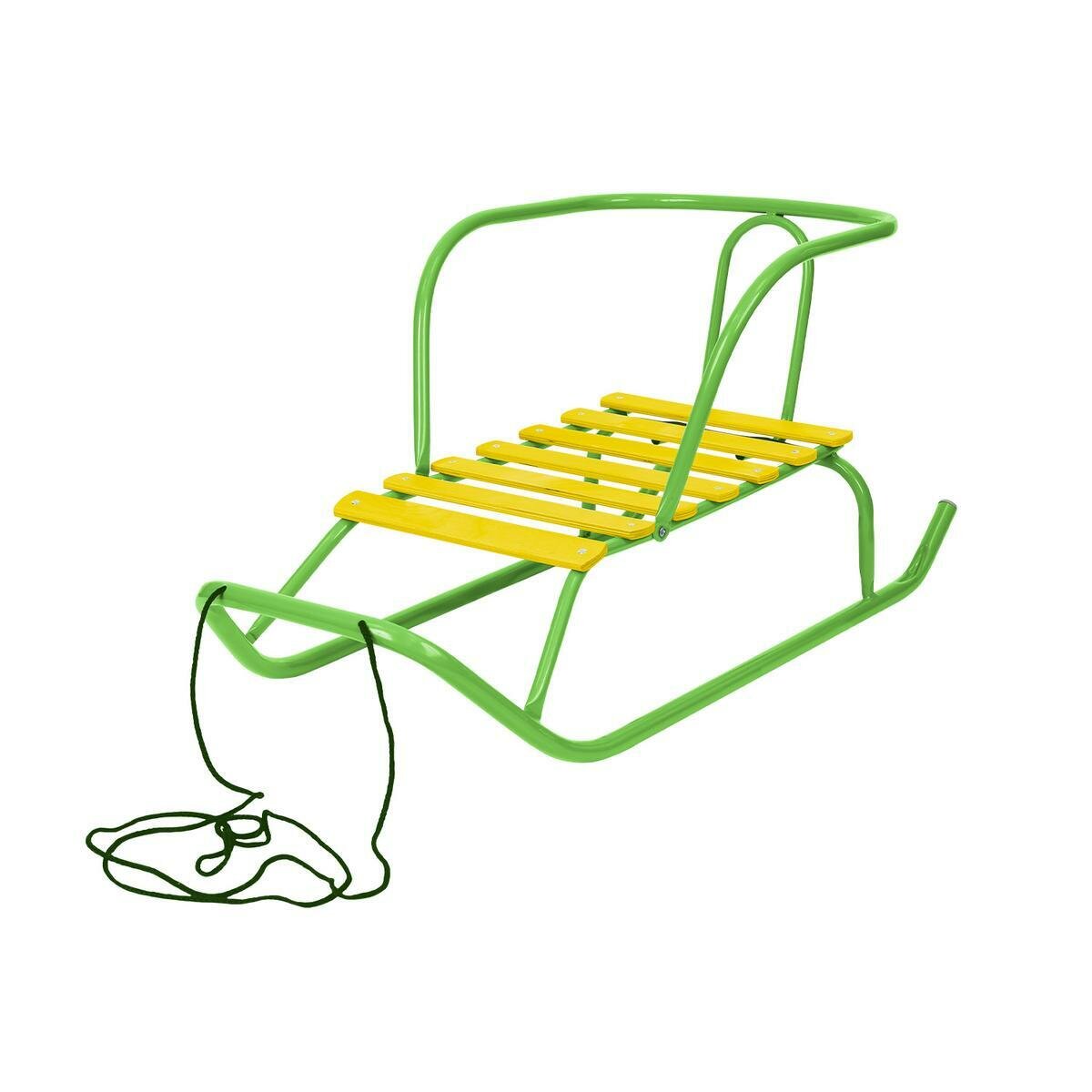 Санки металлические «Ветерок №1», зеленый, выдерживают до 25 кг, надежное зимнее транспортное средство
