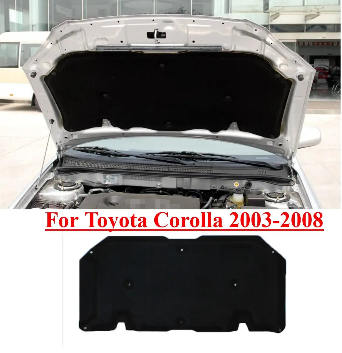 Передняя крышка двигателя, изоляционная накладка капота, теплозащитный экран для Toyota Corolla 2003-2008
