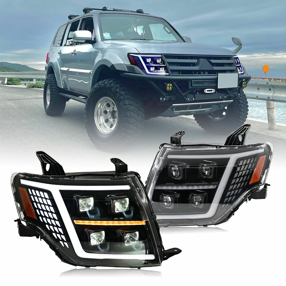 Фары автомобильные, 2 шт, арт. Mitsubishi Pajero V93V97 2009-2021, светодиодные фары