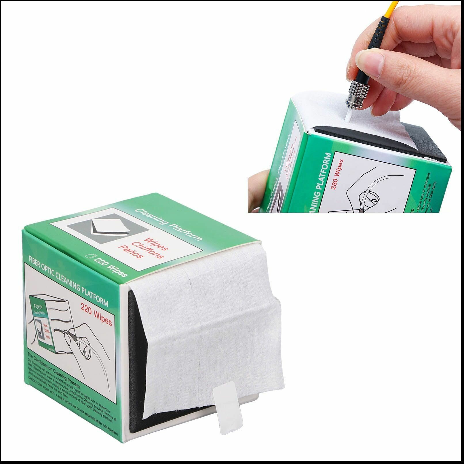 220 беспыльных салфеток для очистки оптоволокна платформы