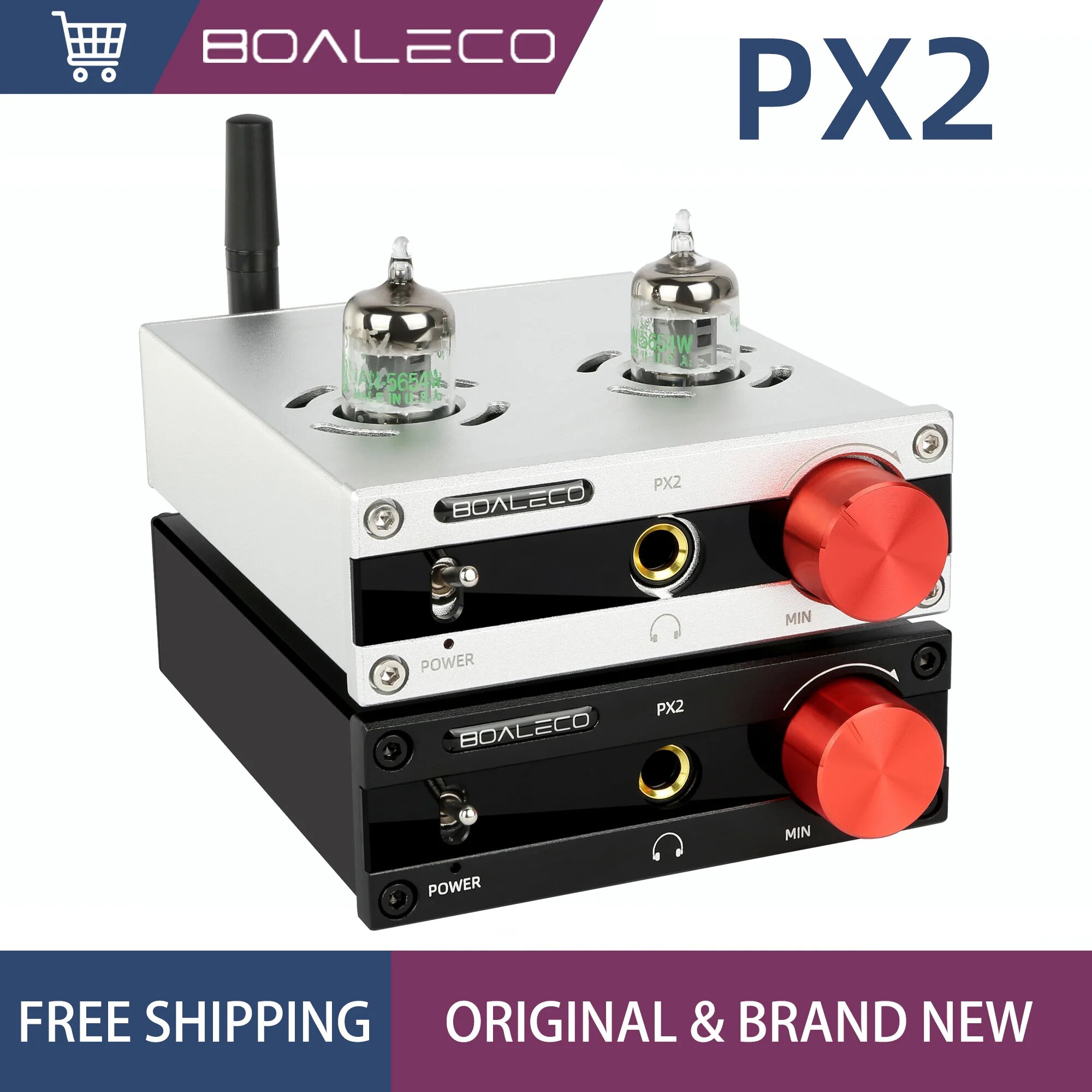 BOALECO PX2 tube headphone amplifier silver