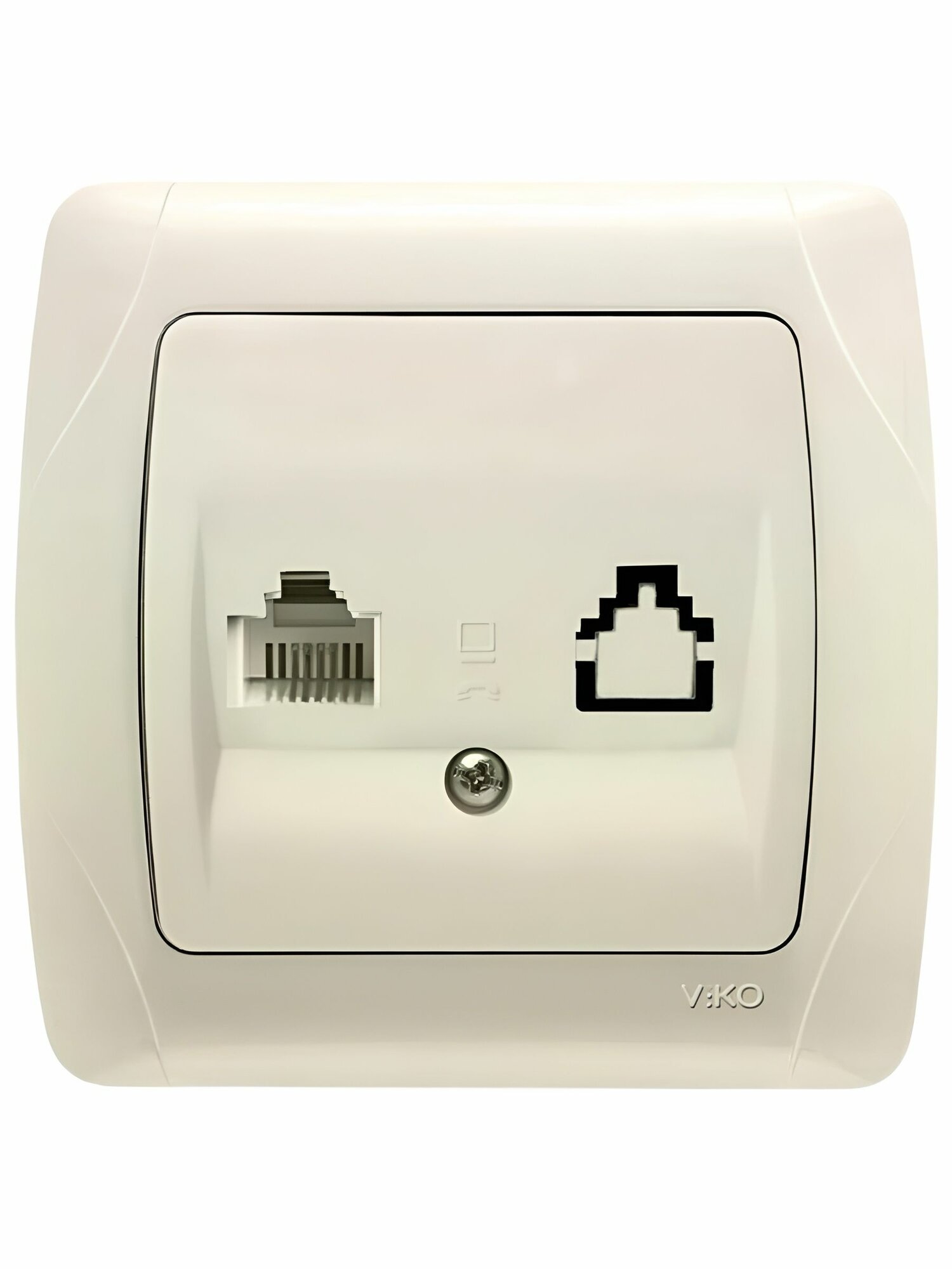 Розетка телефон Viko Carmen RJ-11 бежевая 90562013