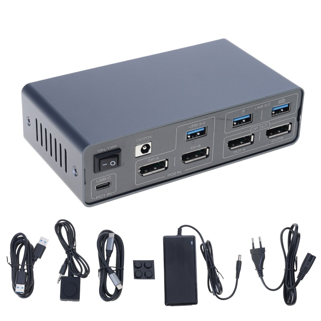 Высокоскоростная док-станция 13 в 1 KVM для двух мониторов DP4K120hz USB C