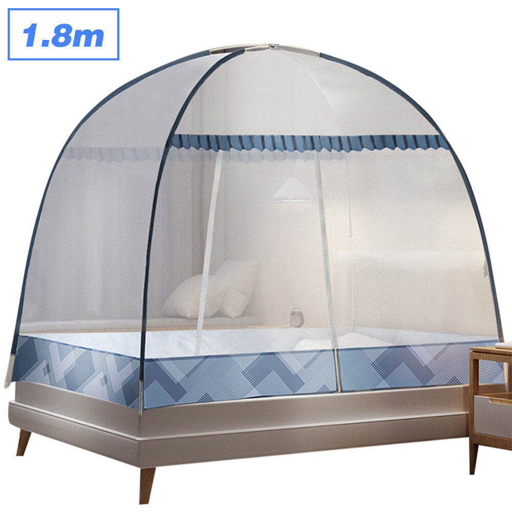 Москитная сетка для кровати 1.8м без сборки семейная складная москитная занавеска барьер от комаров цвет доставляется случайным образом размеры 190*120*140см 195*150*150см 200*180*150см материал хлопок вес изделия 1050г 1200г 1300г вес упаковки 1150г