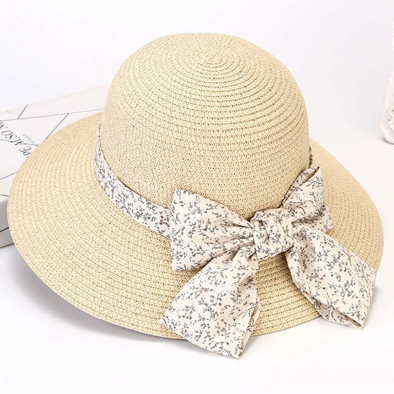 Соломенная шляпа, весенне-летняя пляжная солнцезащитная женская черная шляпа с бантом, складная соломенная шляпа от солнца со знаменитостями в Интернете