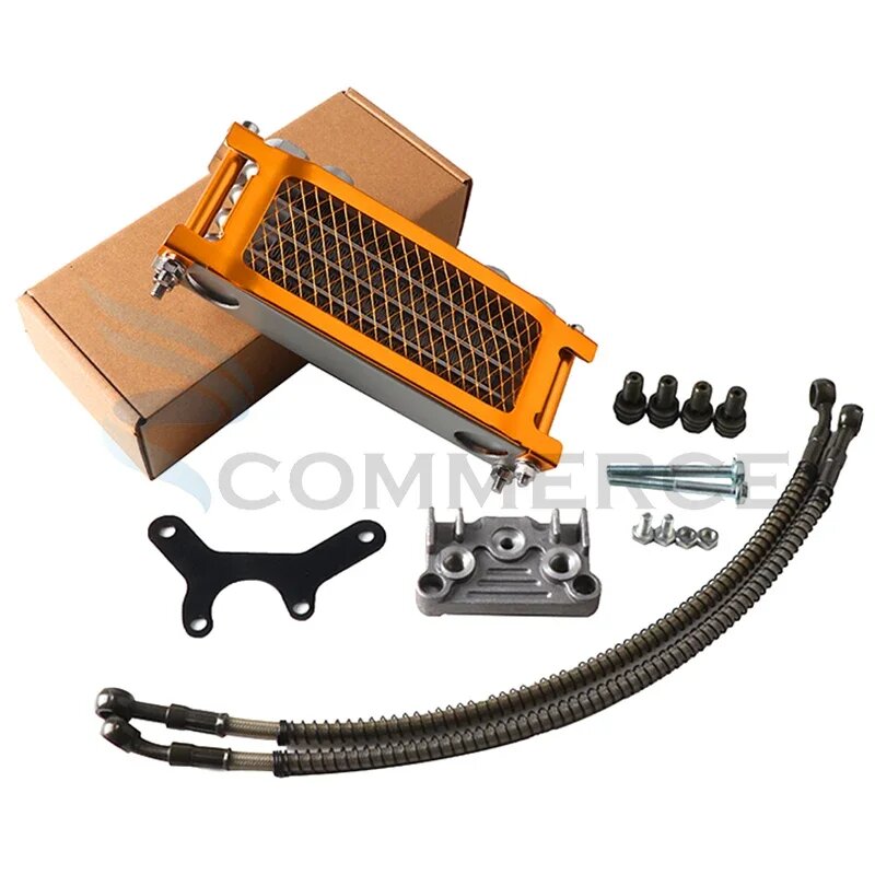 Масляный радиатор для мотоцикла, комплект радиатора для велосипеда-внедорожника 50 90 110 125 140cc Honda Monkey Yamaha Kawasaki, мопеда, скутера, эндуро, мотокросса Gold 125-140cc