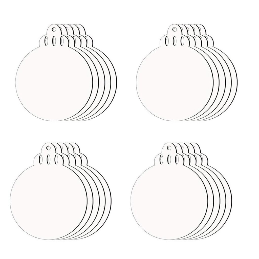 Упаковка из 20 Заготовок Рождественских Украшений для Теплопередачи, Сублимации, Двухсторонних Подвесок для Рукоделия, Украшений для Рукоделия