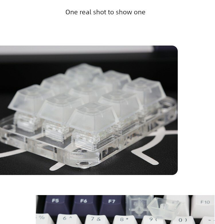 Прозрачные кейкапы Hafox для механических клавиатур, оригинальная высота, для ПК, прозрачные матовые,