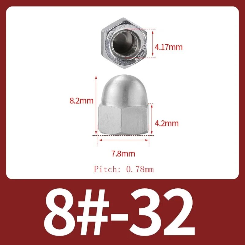 Нержавеющие шестигранные гайки UNC 6#-32 8#-32 10#-24 1/4-20 5/16-18 3/8-16 1/2-13 8-32(10pcs)