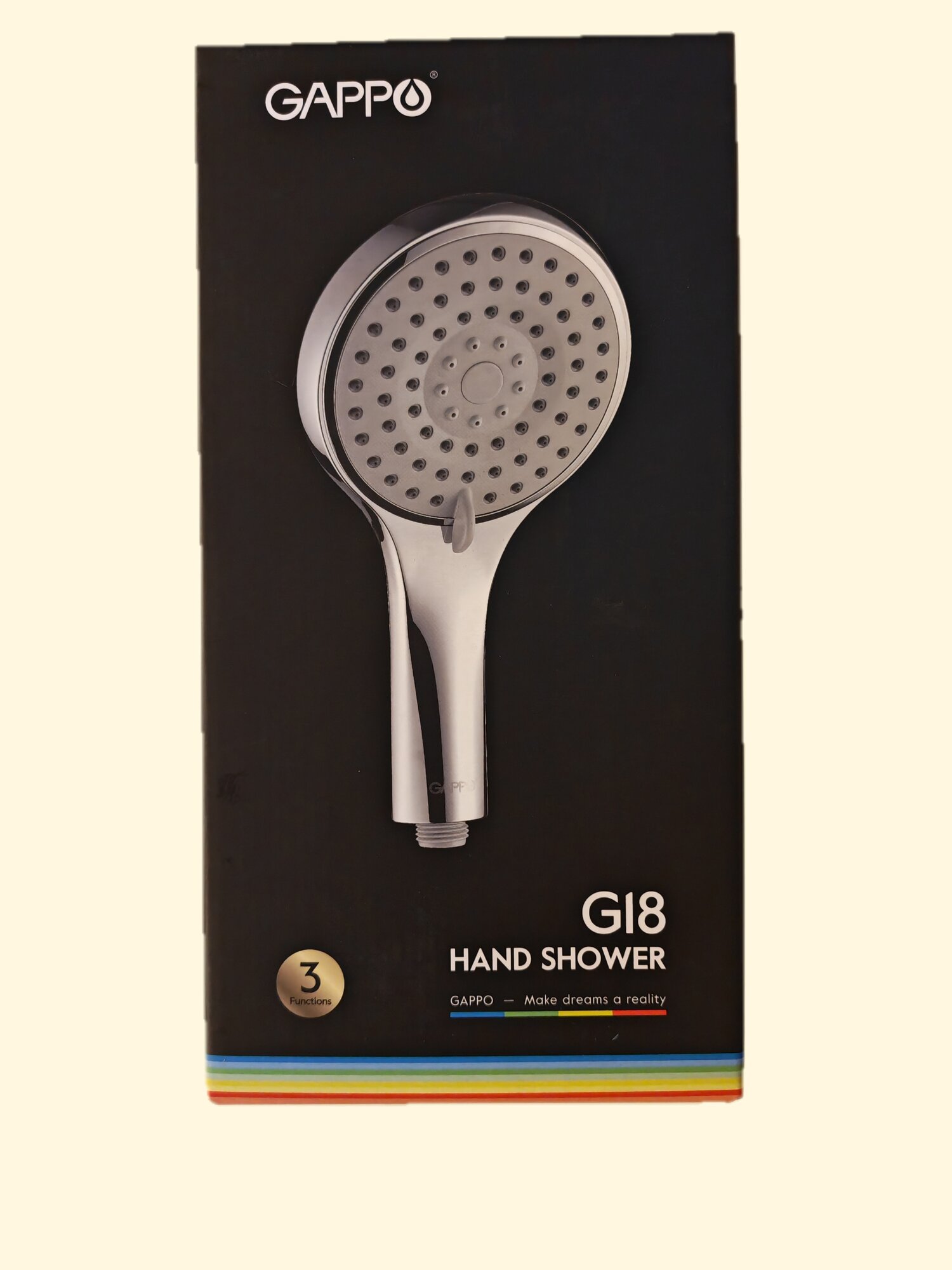 Лейка душевая GAPPО G18, 3 режима, хромированная, круглая, диаметр 13 см