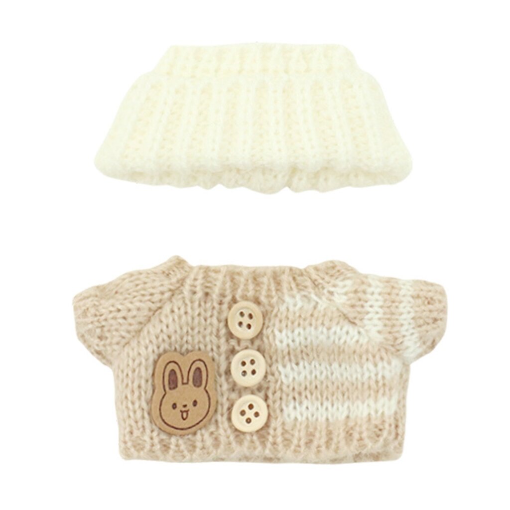 Прекрасный Комплект Игрушечной Одежды С Плетеной Шляпой И Свитером Для Кукол из Флиса 15-17 см