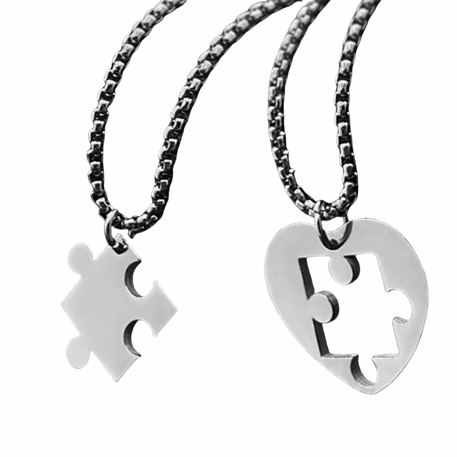 Нежный сердечный пазл Кулон для пар Стильное ожерелье